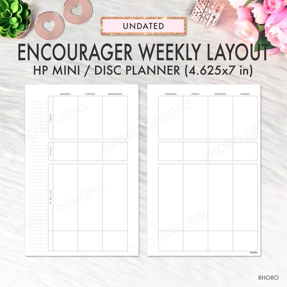 Happy Planner Inserts Printable Weekly Encourager Encourager Layout ...