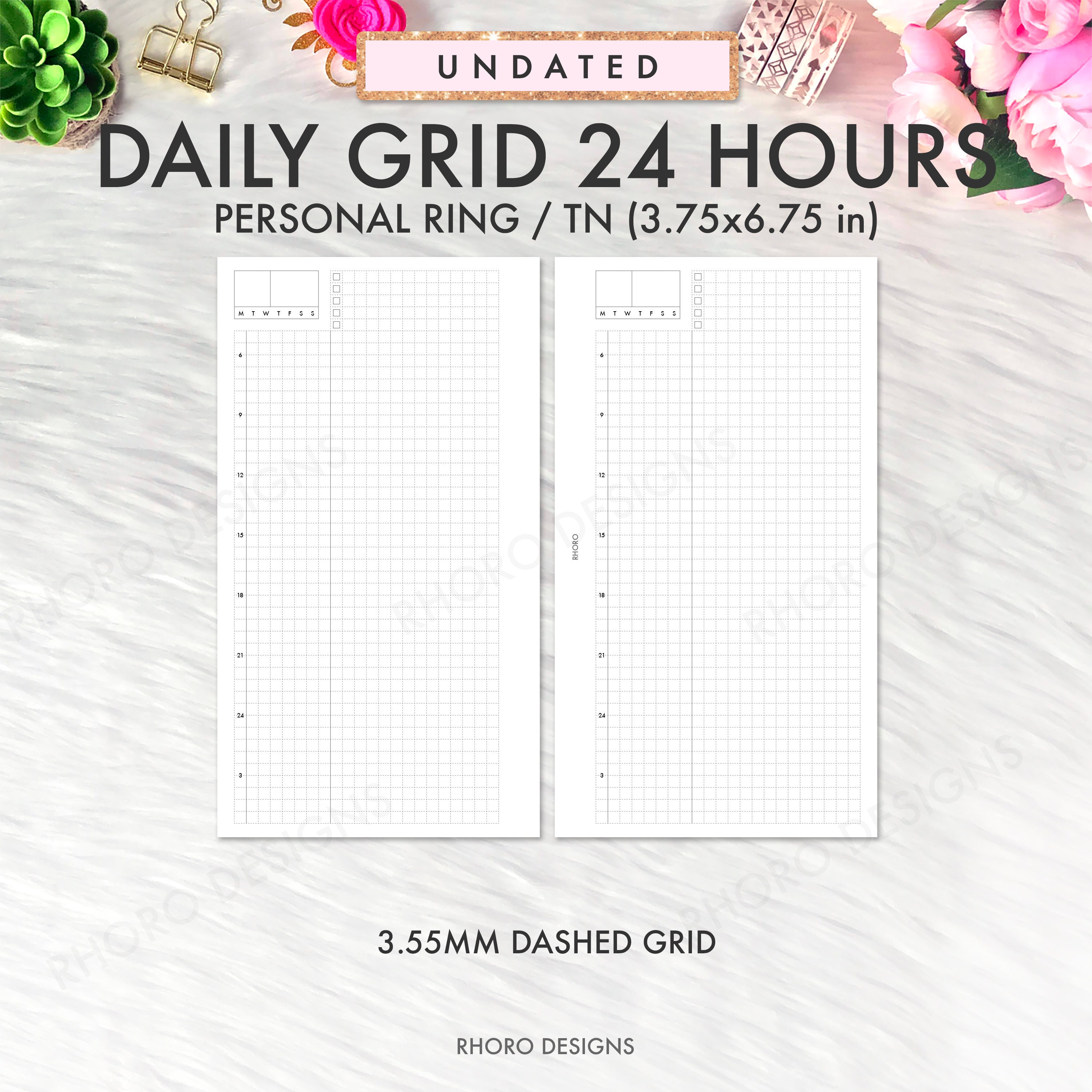 Personal Rings Daily Printable Daily Grid Inserts Daily Grid - Etsy