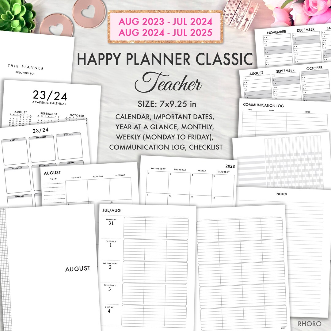 Classic Happy Planner Teacher 2023 2024, Happy Planner Teacher ...