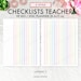 Big Teacher Happy Planner Classroom Checklist Printable Insert, Teacher ...