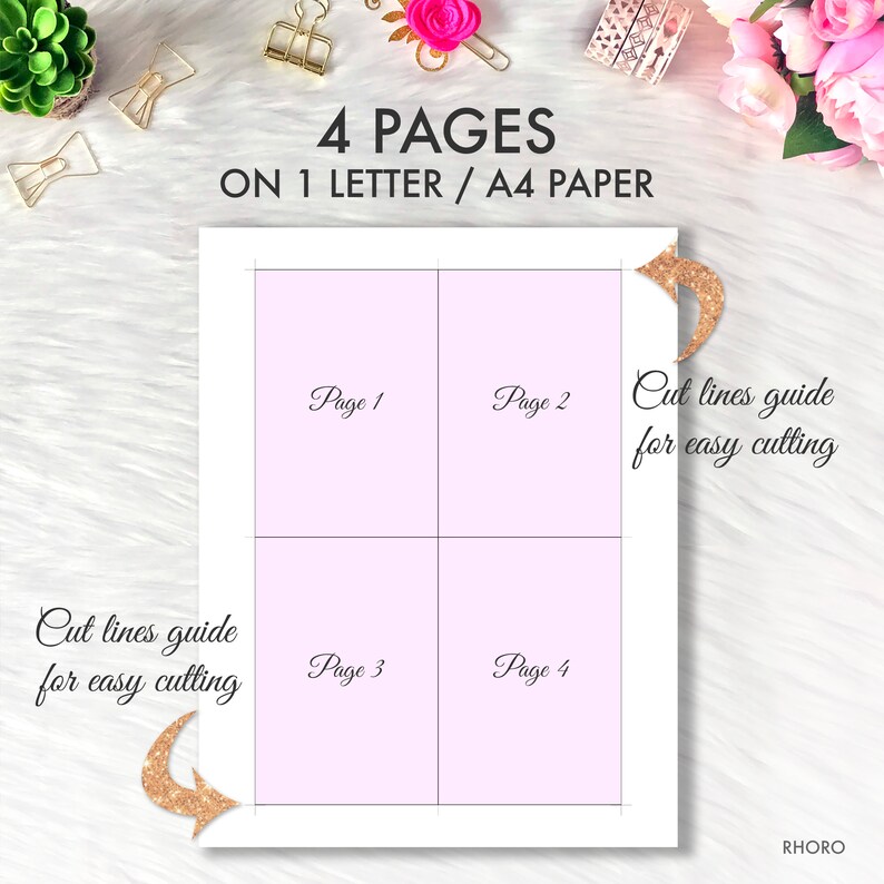 Pocket Rings Inserts Printable Weekly Pocket Planner | Etsy