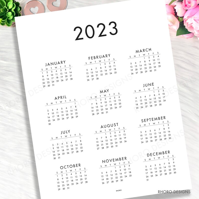 Happy Planner Big Calendar Printable Insert 2022 2023 - Etsy