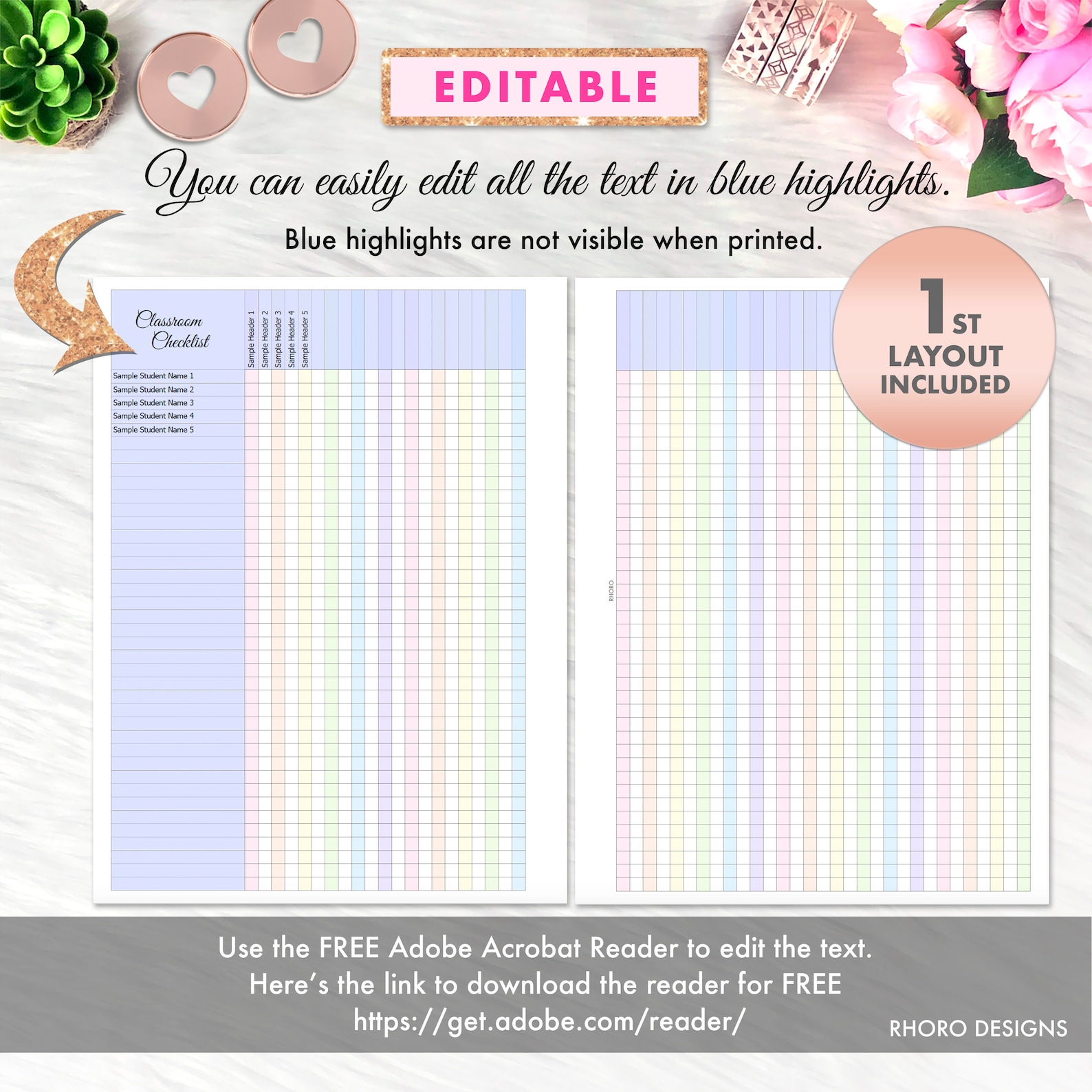 EDITABLE Teacher Happy Planner Classic Classroom Checklist Printable ...