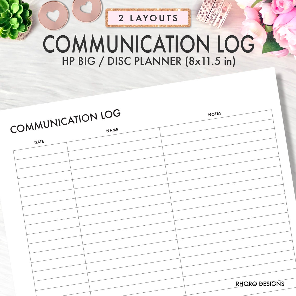 Communication Log Printable Happy Planner Big Inserts - Etsy