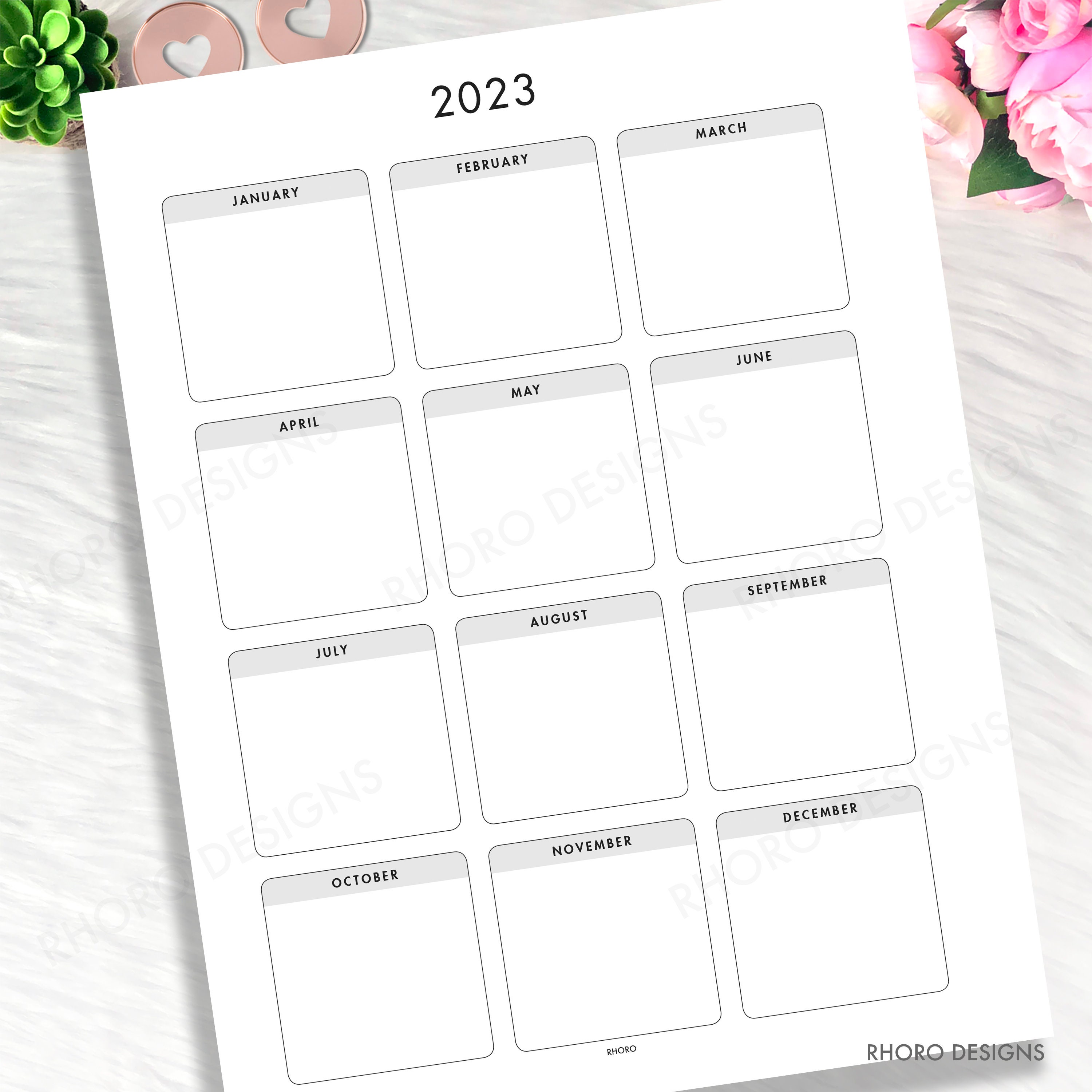 Happy Planner Big Calendar Printable Insert 2022 2023 - Etsy