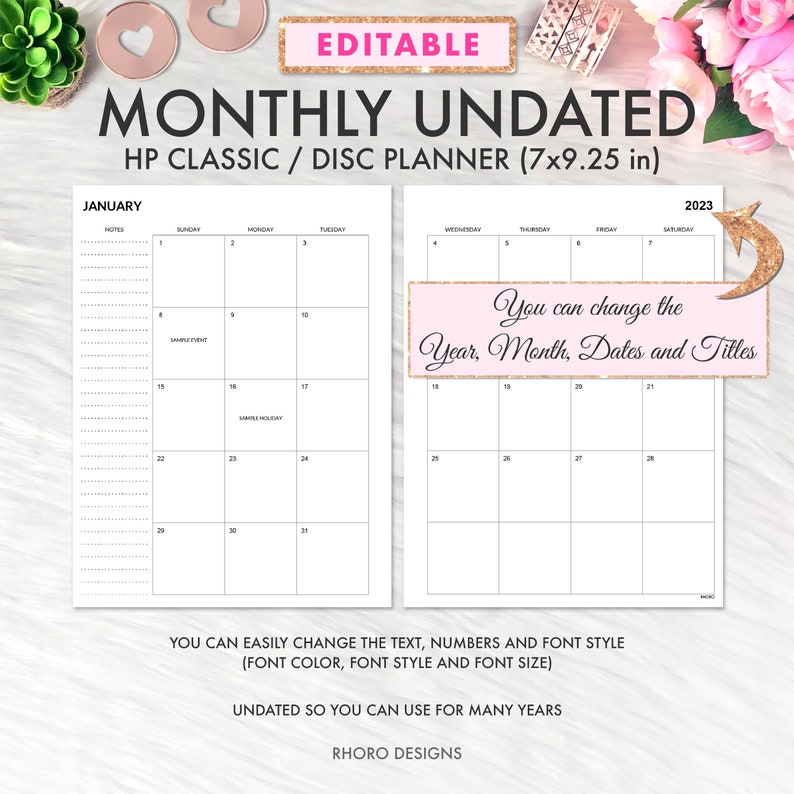 EDITABLE Classic Happy Planner Inserts Happy Planner Inserts - Etsy