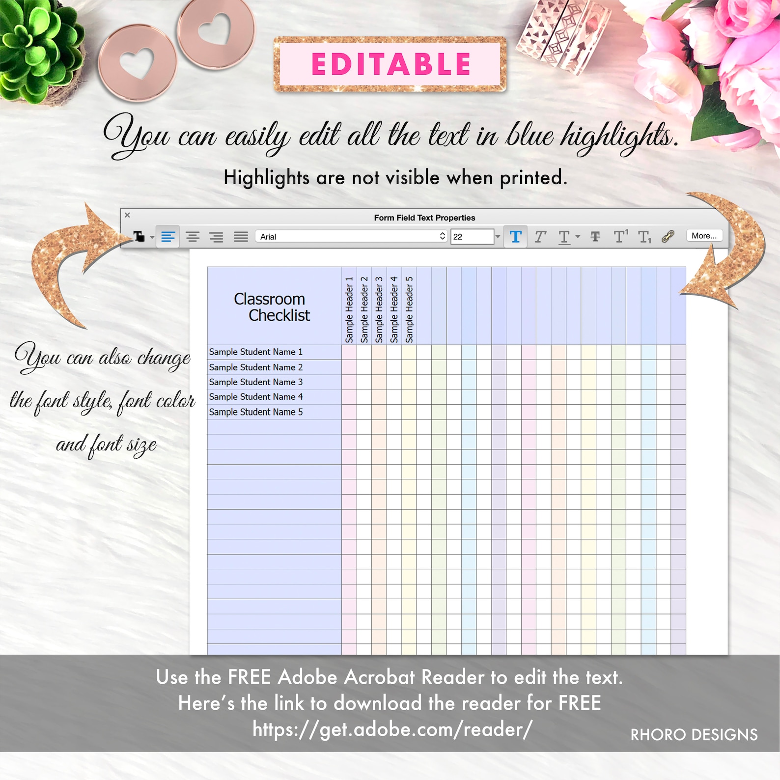 EDITABLE Teacher Happy Planner Big Classroom Checklist Printable Insert ...