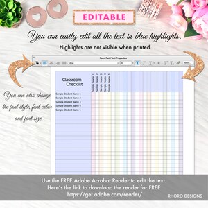 EDITABLE Teacher Happy Planner Big Classroom Checklist Printable Insert ...