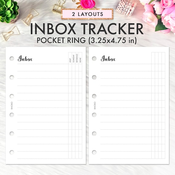 POCKET PLANNER INSERTS Printable Inbox Tracker Inbox System - Etsy