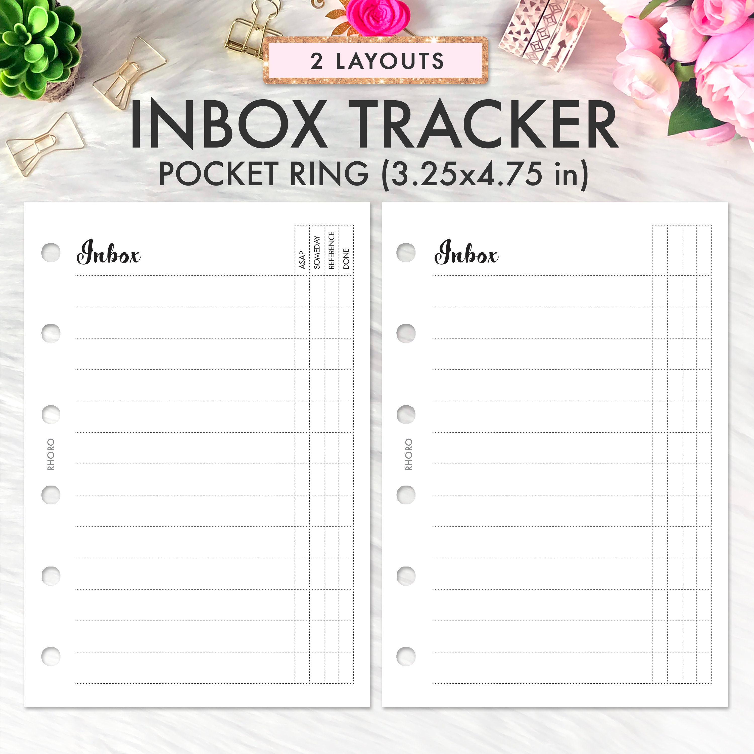 POCKET PLANNER INSERTS Printable, Inbox Tracker, Inbox System, Pocket ...