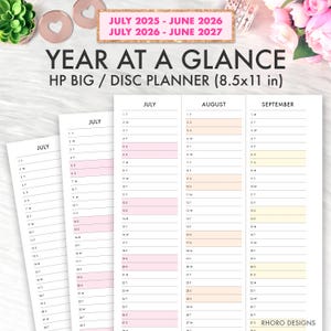 Teacher Year at A Glance July 2025 2026, Happy Planner Big Printable ...