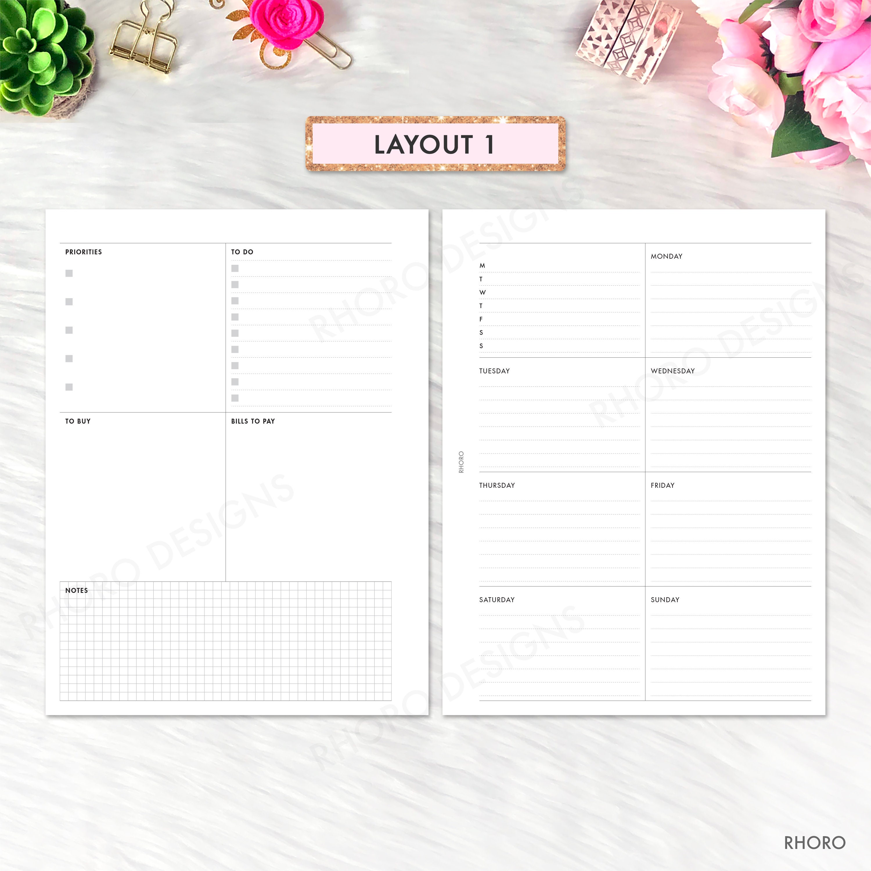 B6 Rings Inserts Printable B6 Rings Planner Inserts B6 Rings - Etsy