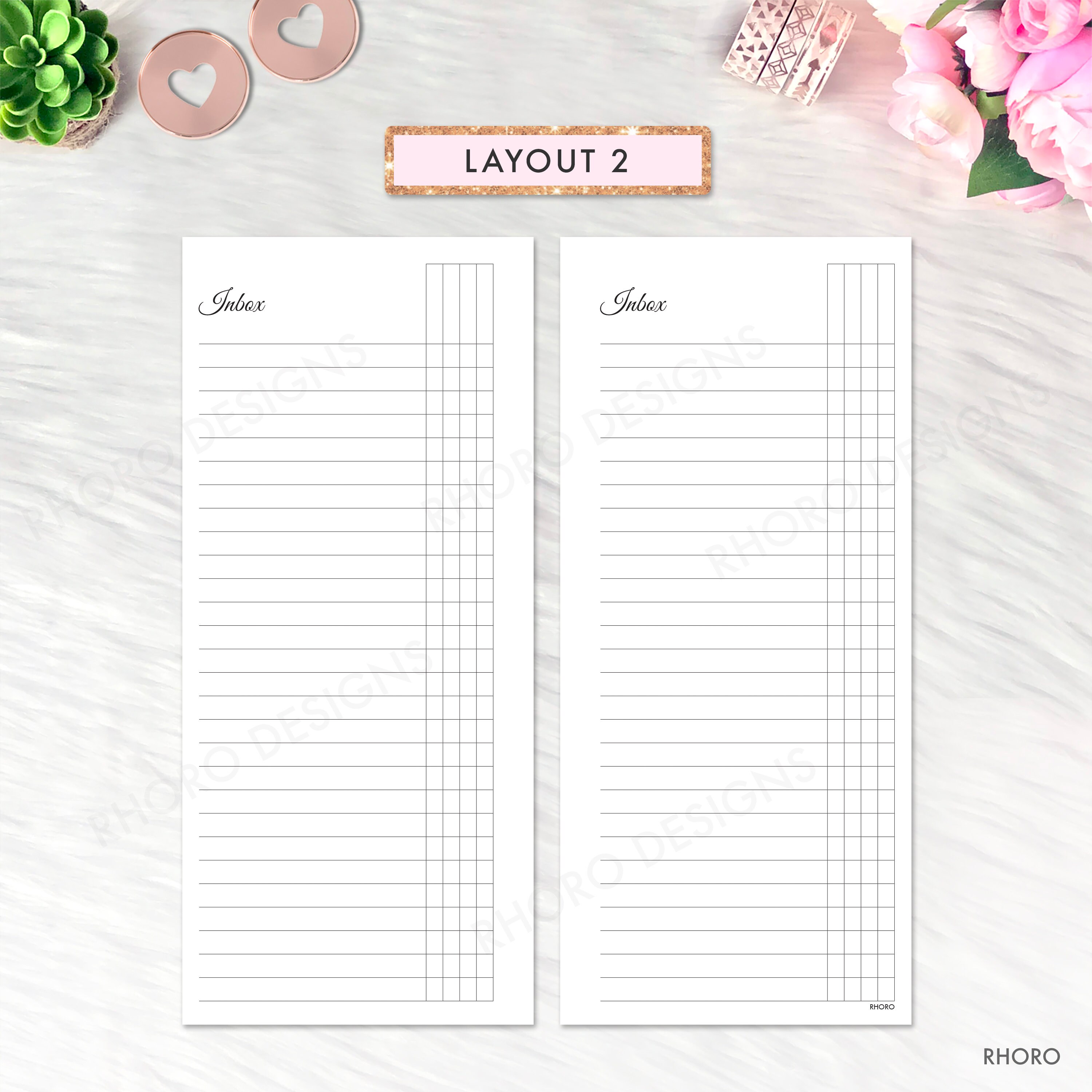 Printable Inbox Happy Planner Skinny Classic Inbox Tracker - Etsy