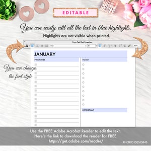EDITABLE Happy Planner Dashboard Printable Happy Planner - Etsy