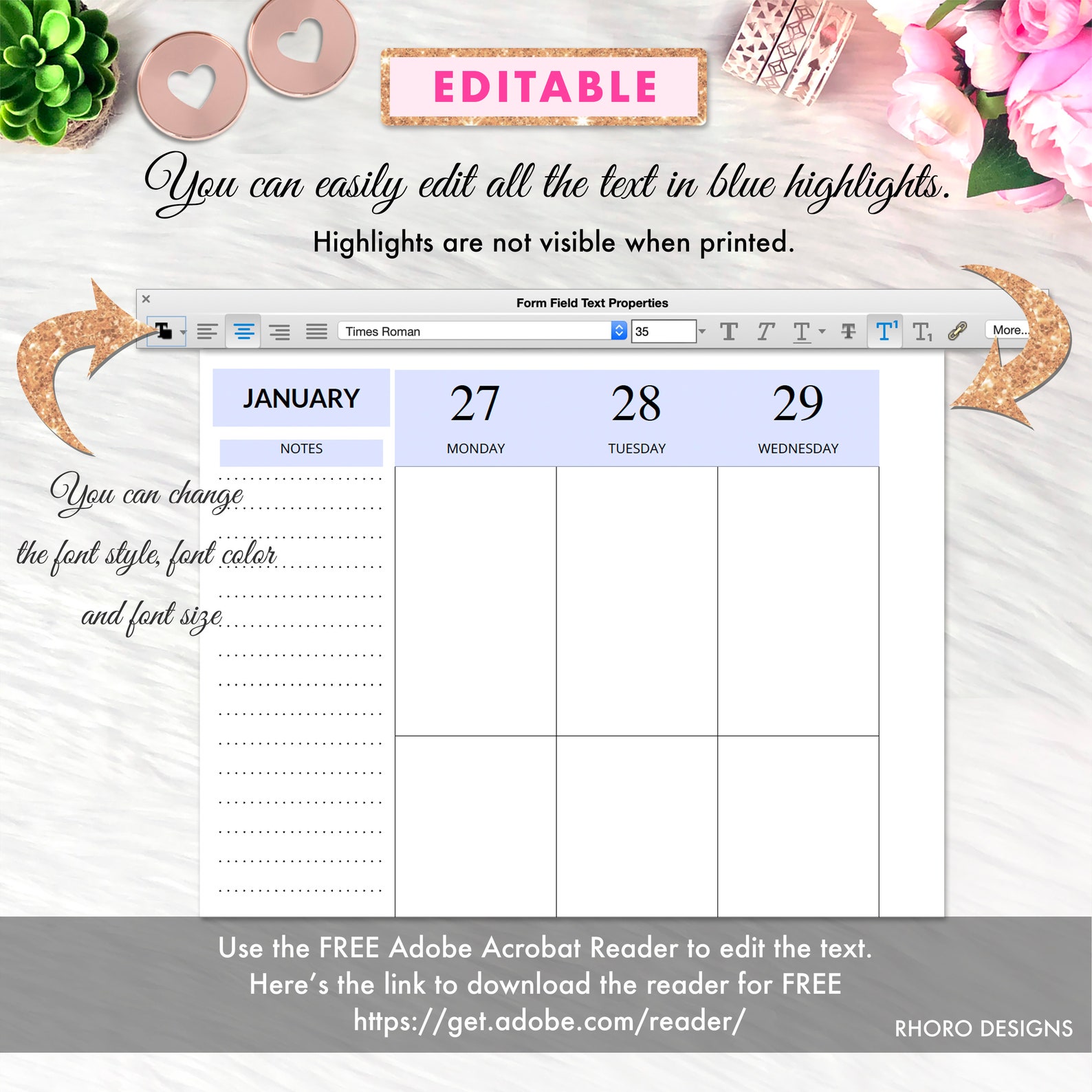 EDITABLE Classic Happy Planner Inserts Happy Planner Inserts - Etsy