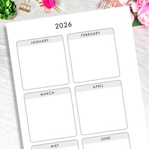 Pocket Ring Inserts Printable Calendar 2025 2026, Pocket Planner ...