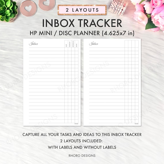 MINI HAPPY PLANNER Inserts Printable Inbox Tracker - Etsy