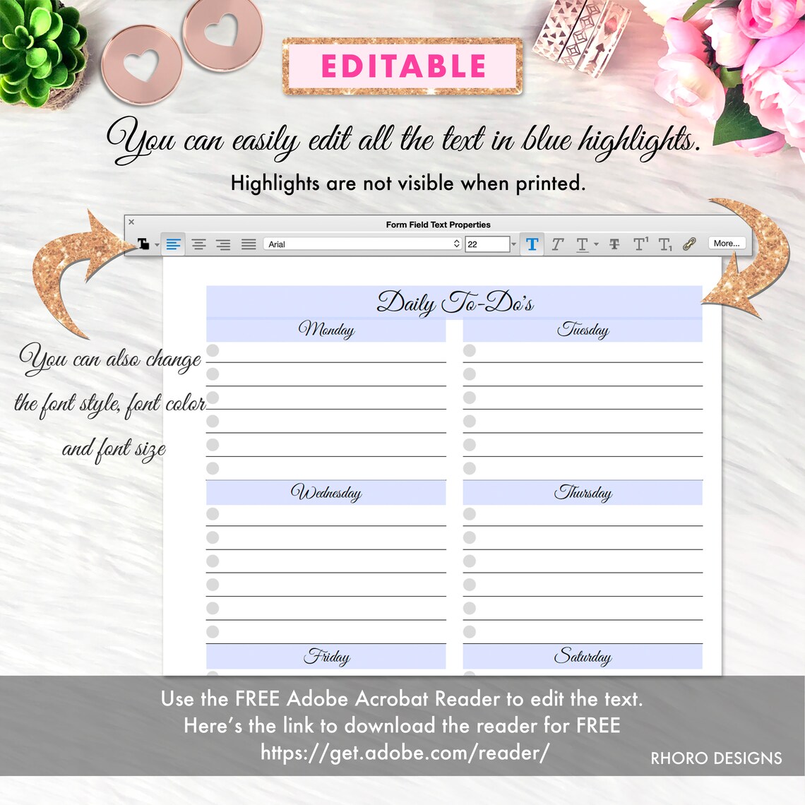 EDITABLE Happy Planner Printable Inserts Weekly Checklist - Etsy