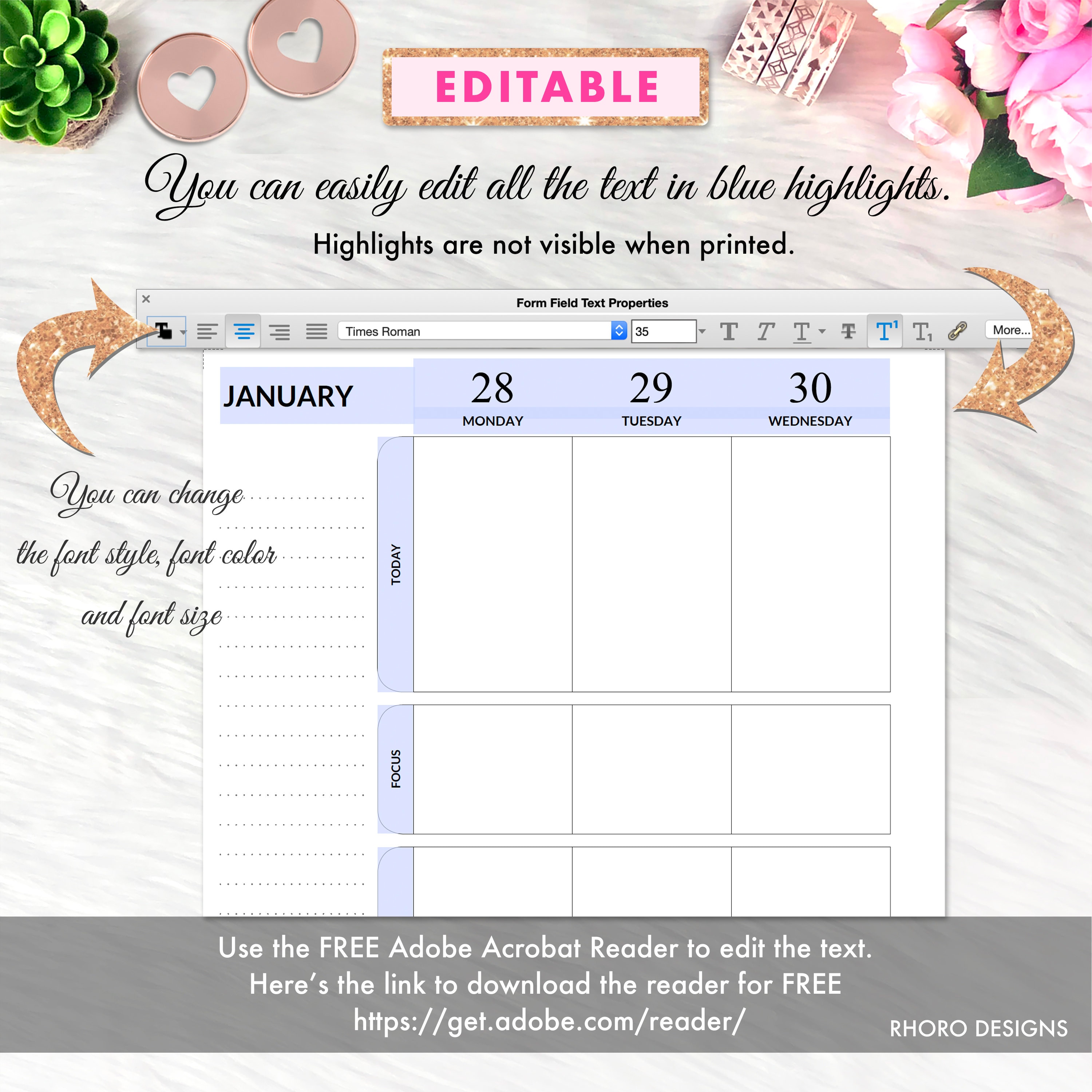 EDITABLE CLASSIC Happy Planner Encourager, Wellness, Fitness, Happy ...