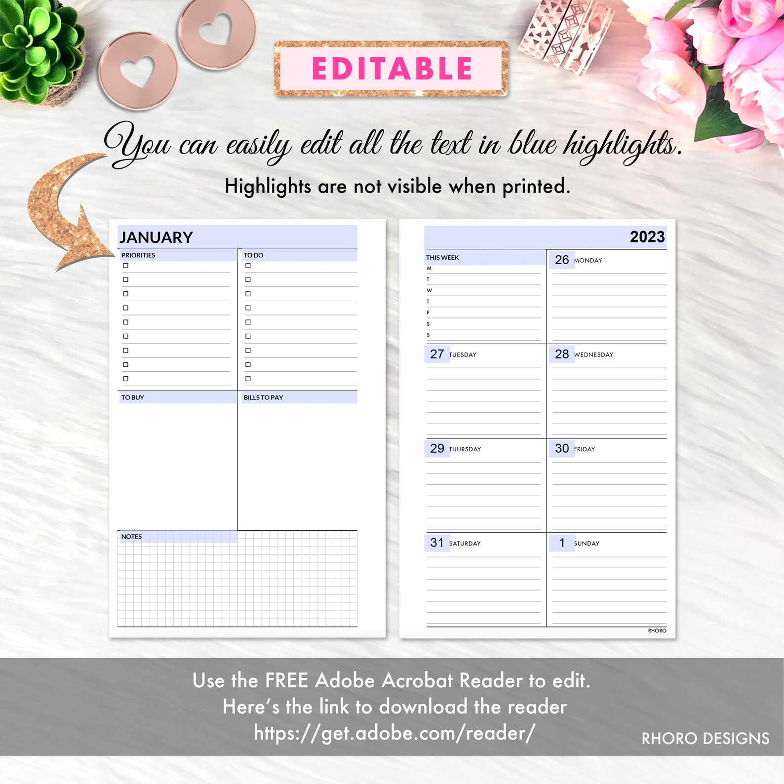 EDITABLE Happy Planner Mini Printable, Happy Planner Mini Dashboard ...