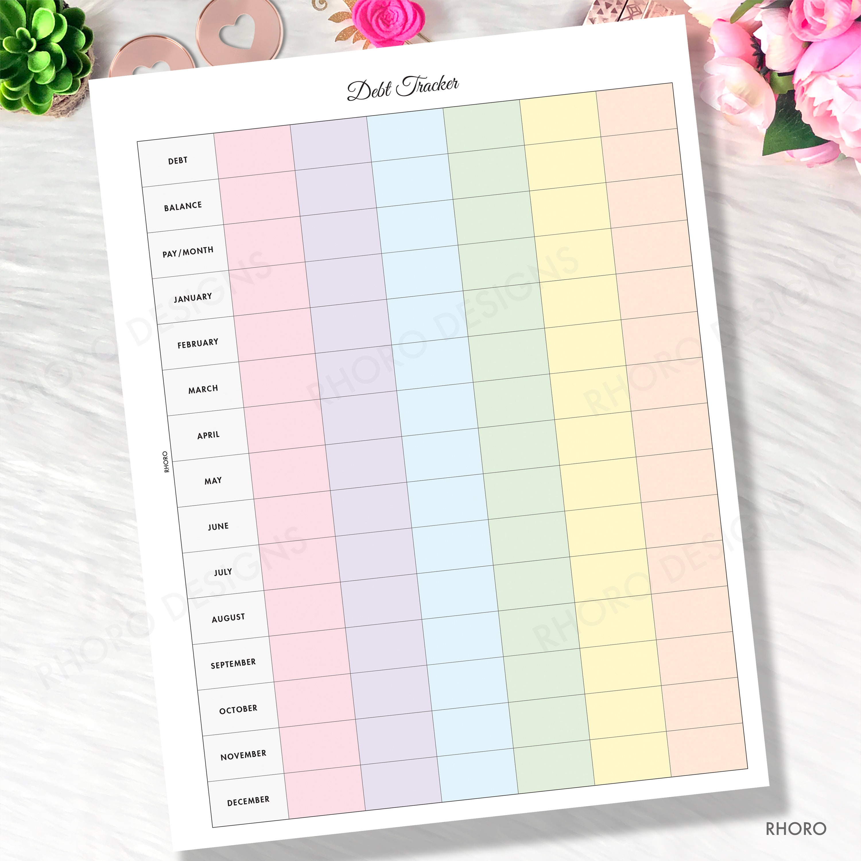 Debt Tracker Printable Happy Planner Debt Tracker Happy | Etsy