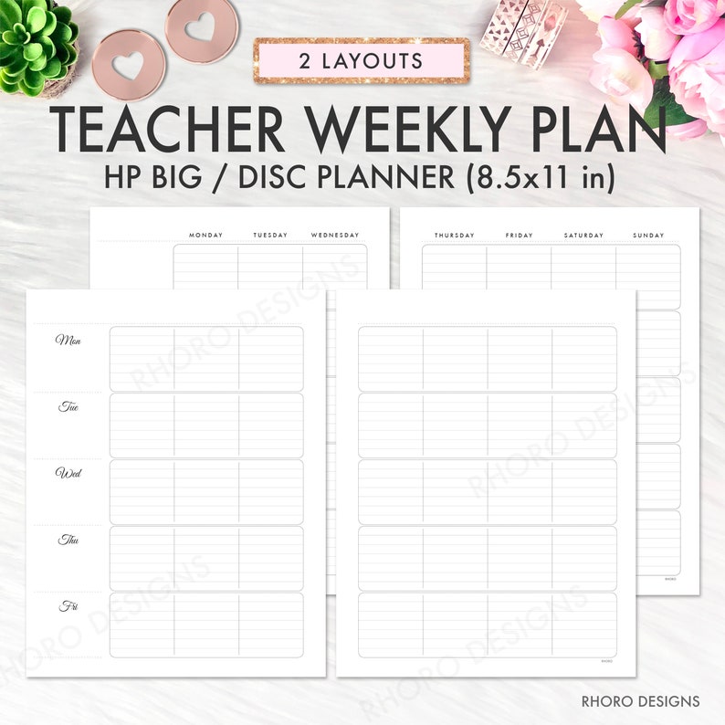 Teacher Happy Planner Big Printable Insert Teacher Weekly | Etsy Canada