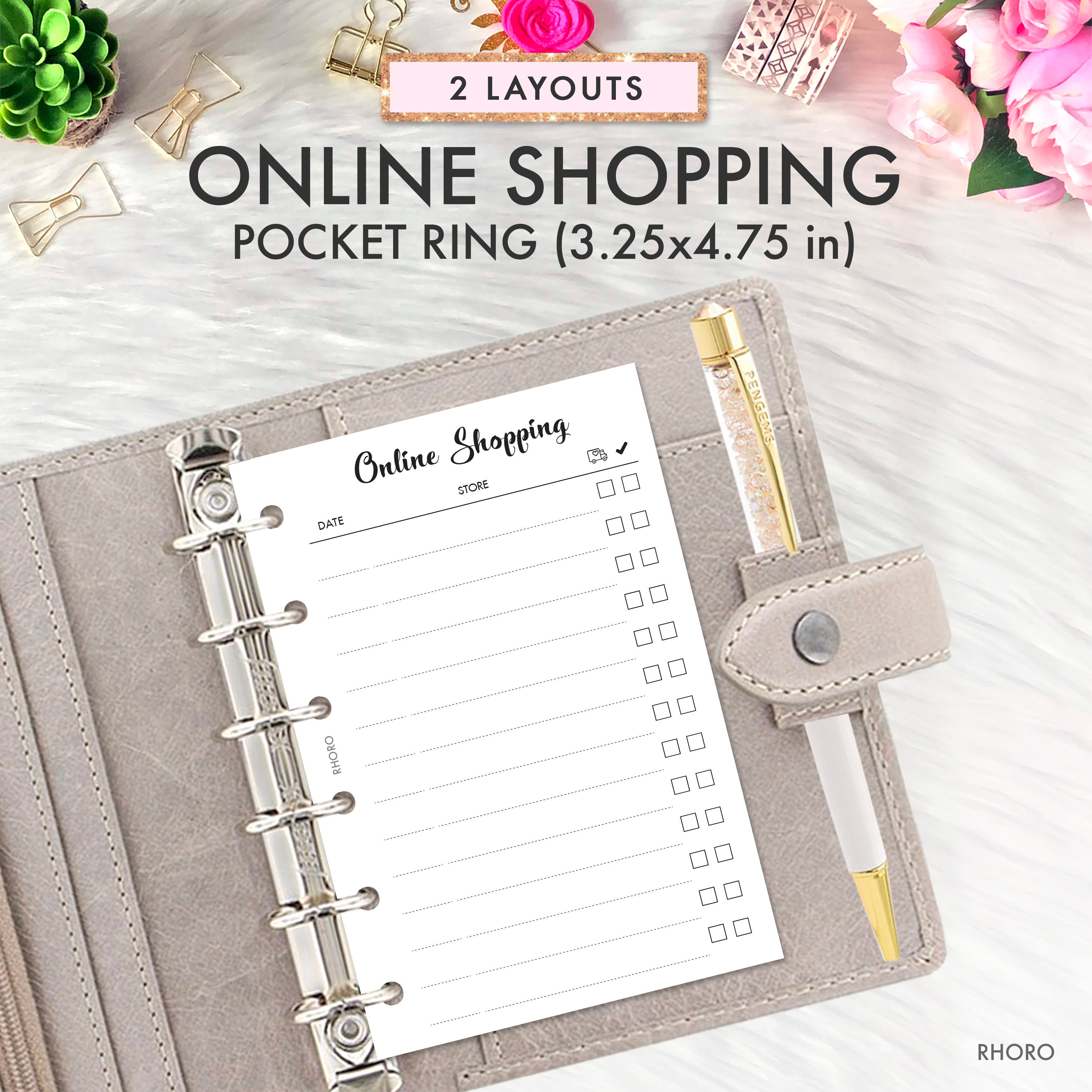 POCKET RING Printable Inserts Online Shopping Online - Etsy