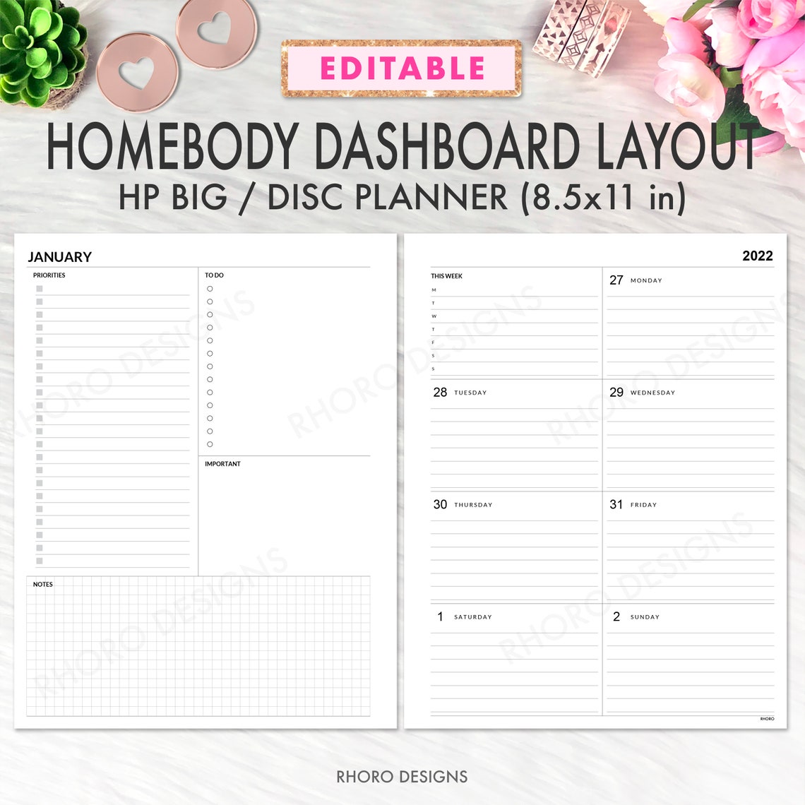 EDITABLE Happy Planner Dashboard Printable Happy Planner - Etsy