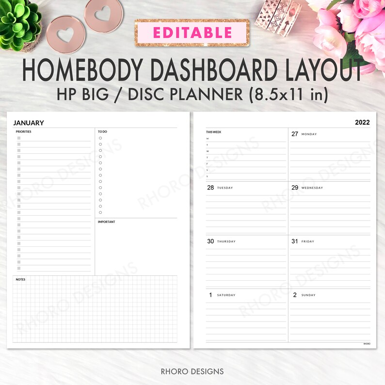 EDITABLE Happy Planner Dashboard Printable Happy Planner - Etsy Canada