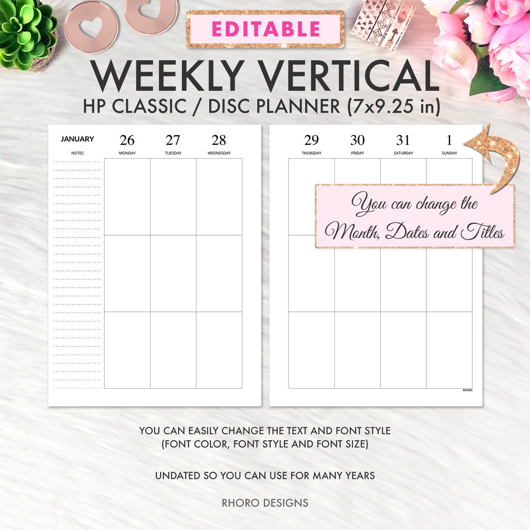 EDITABLE Classic Happy Planner Inserts, Happy Planner Inserts Printable ...