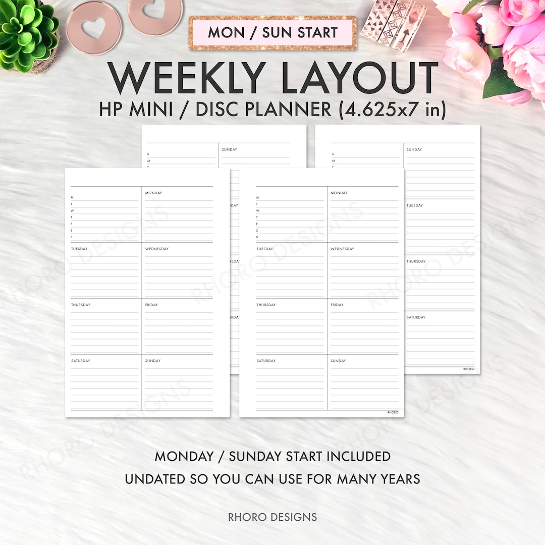 Happy Planner Mini Printable, Weekly Undated, WO1P, Happy Planner Mini ...