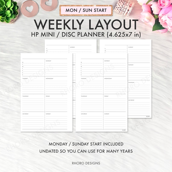 Happy Planner Mini Printable Weekly Undated WO1P Happy | Etsy
