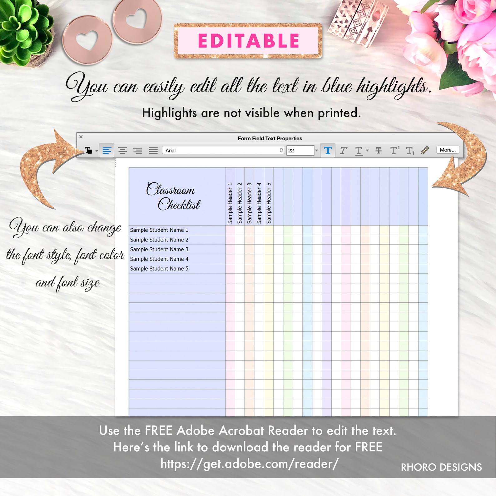 EDITABLE Teacher Happy Planner Classic Classroom Checklist Printable ...