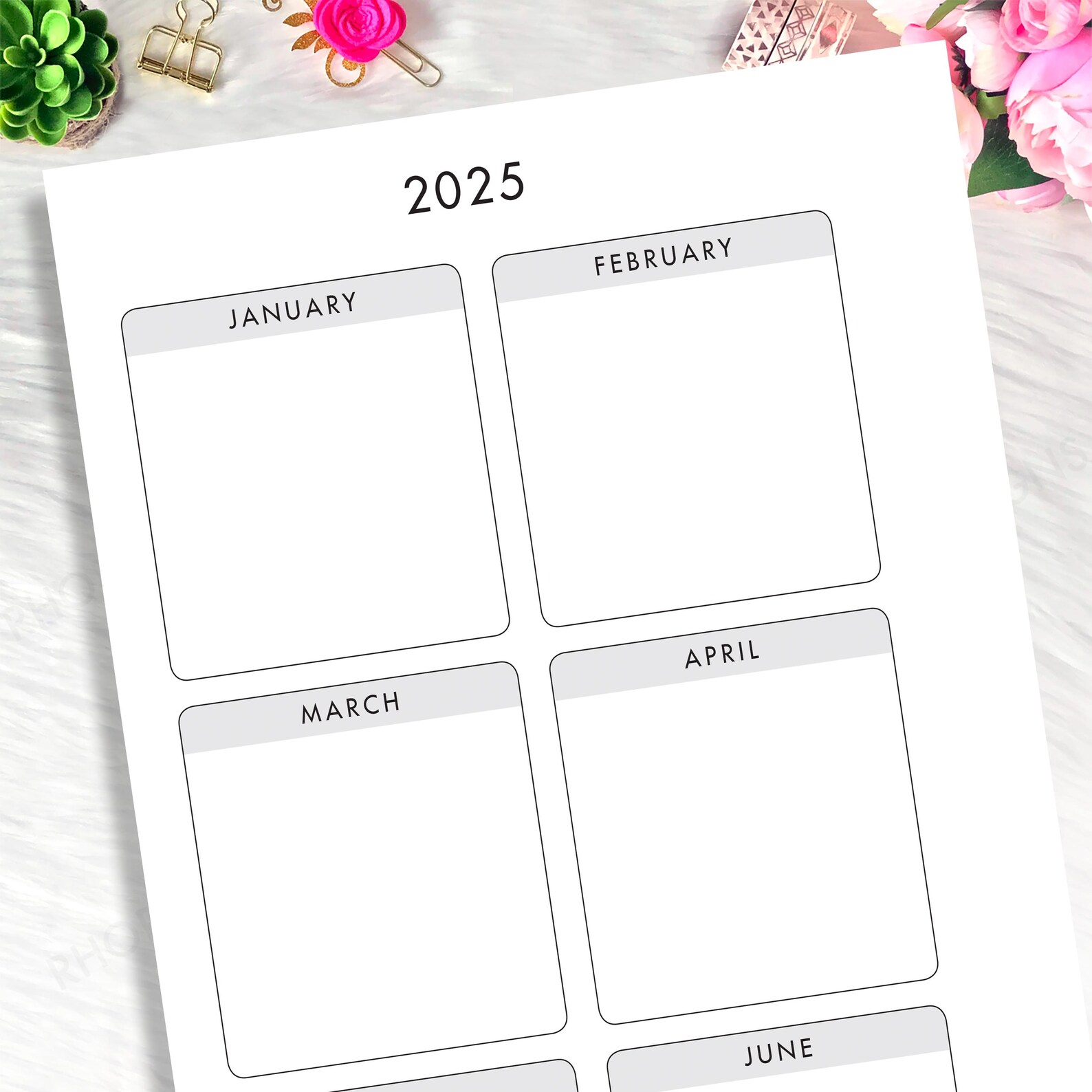 Pocket Ring Inserts Printable Calendar 2025 2026, Pocket Planner ...
