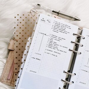 Personal Planner Inserts Printable, Daily Inserts, Daily Grid Time ...