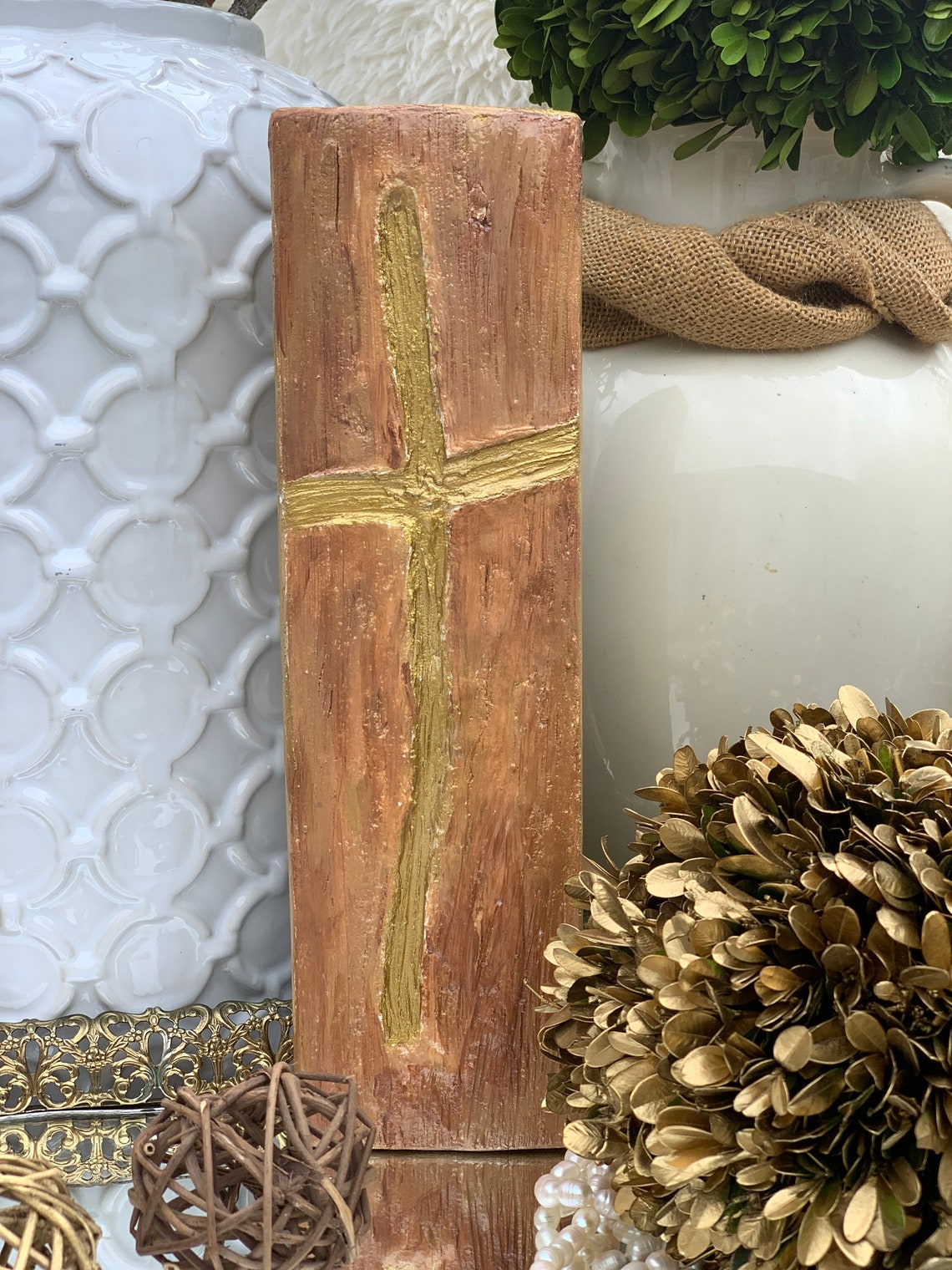 Cross craved through texture on a 2x4 that is 10 inches tall | Etsy