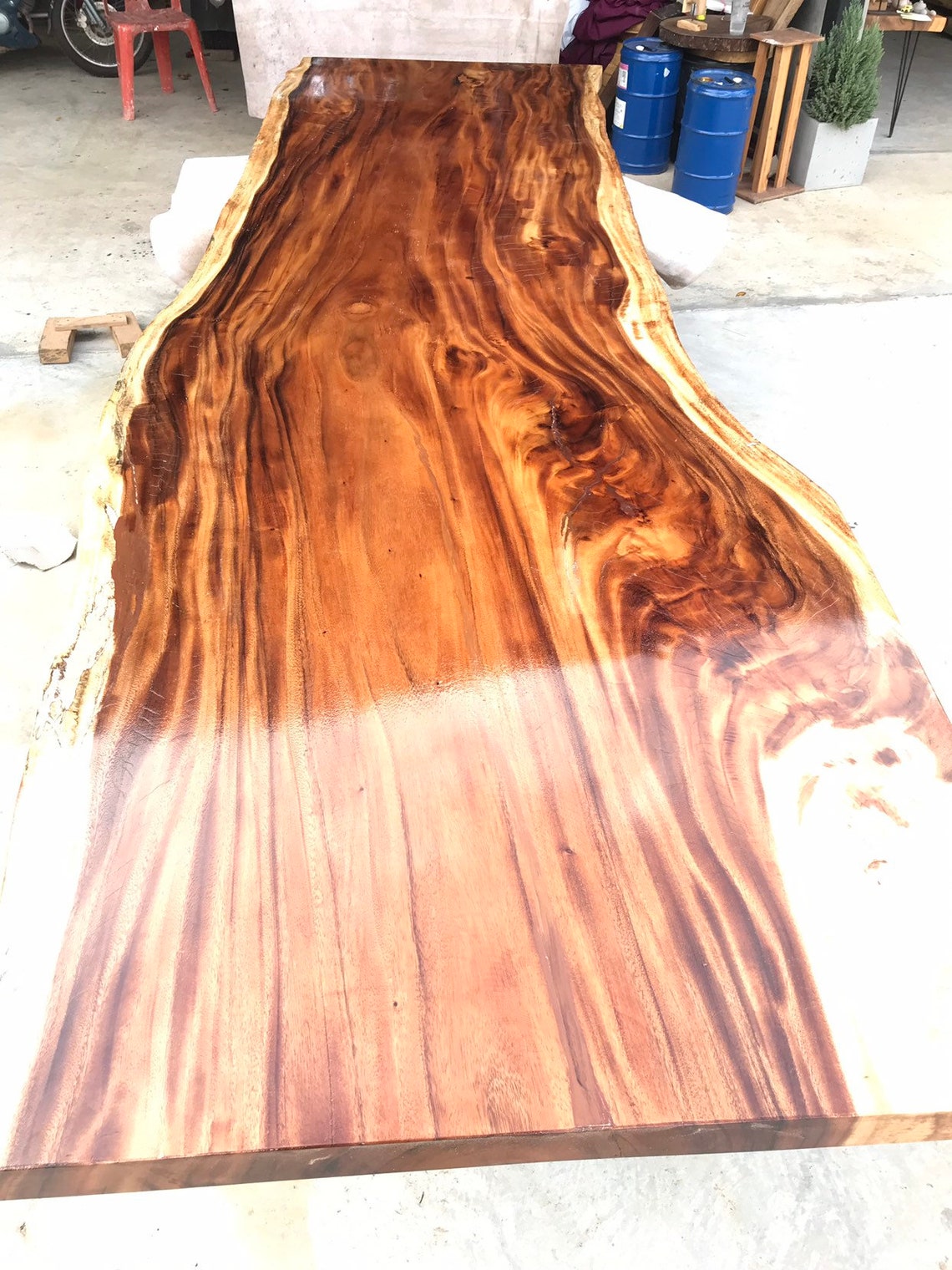 Luxury Dining Live Edge Dining Table Reclaimed Single Slab | Etsy