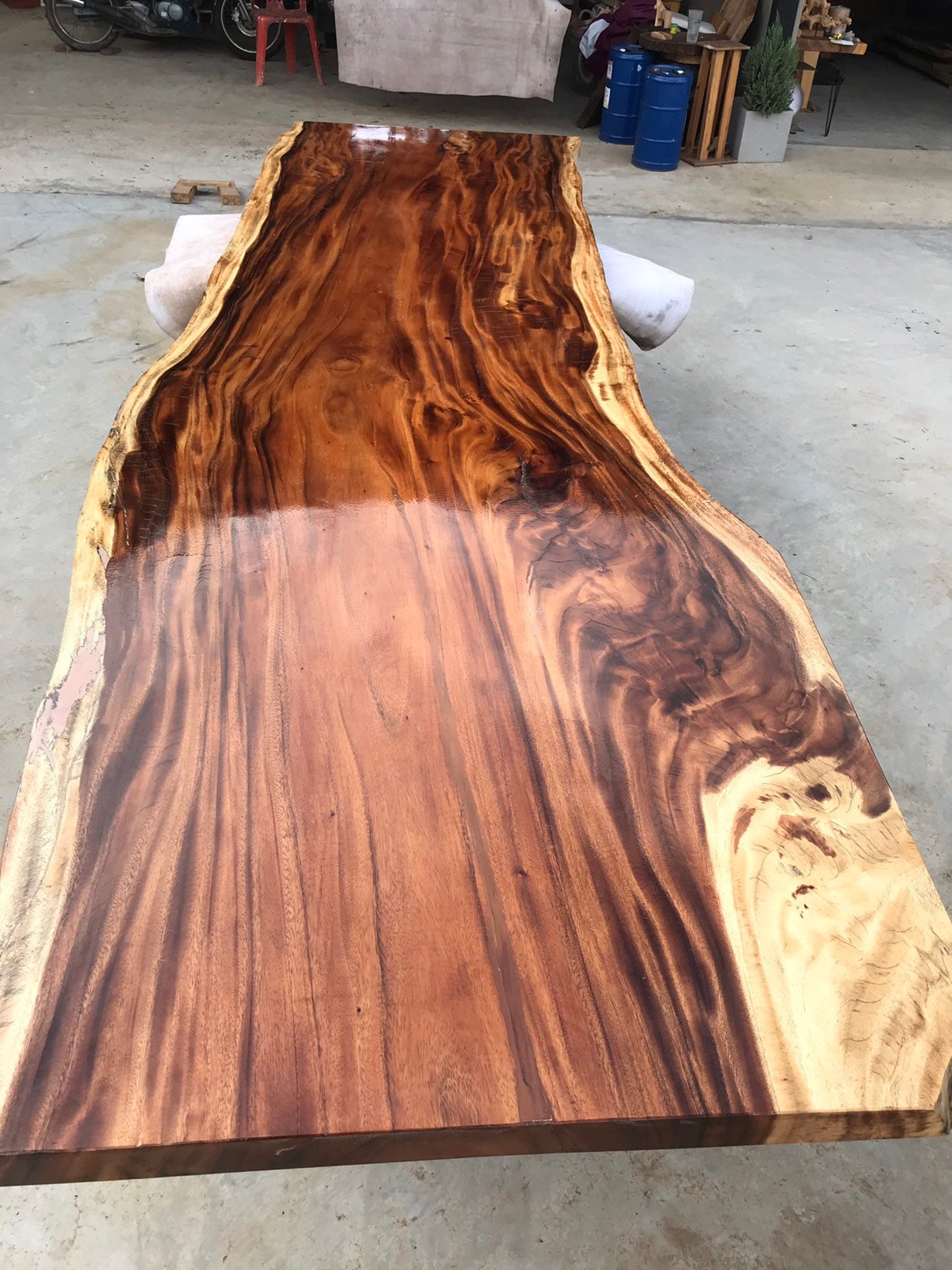 Luxury Dining Live Edge Dining Table Reclaimed Single Slab | Etsy