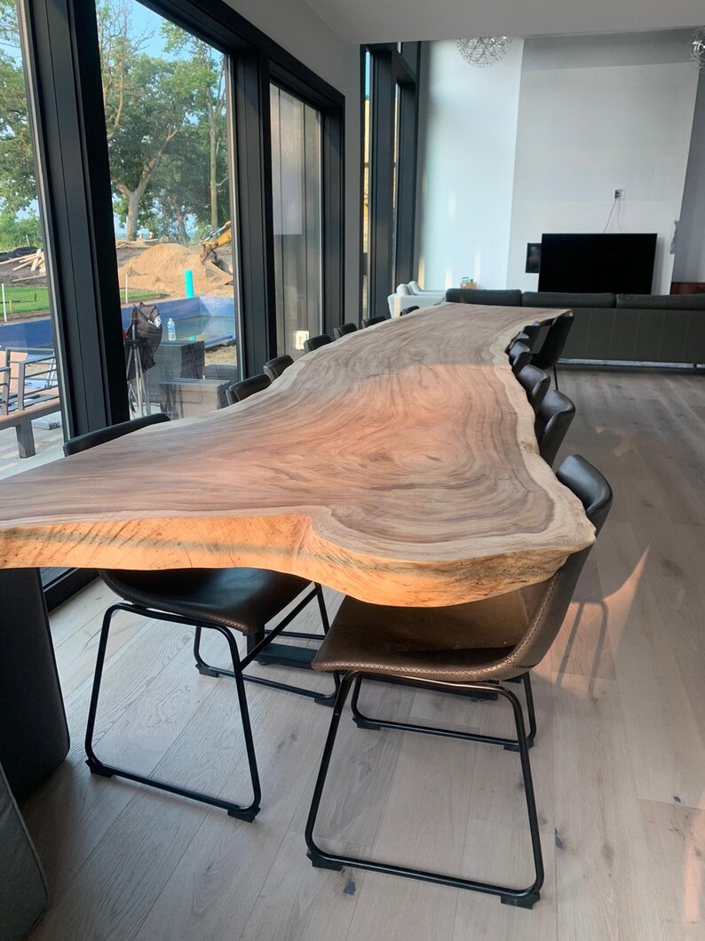 Luxury Dining Live Edge Dining Table Reclaimed Single Slab | Etsy
