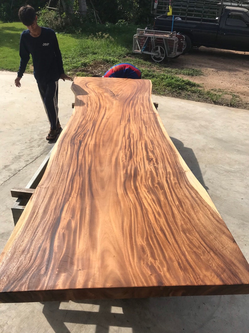 Luxury Dining Live Edge Dining Table Reclaimed Single Slab Conference