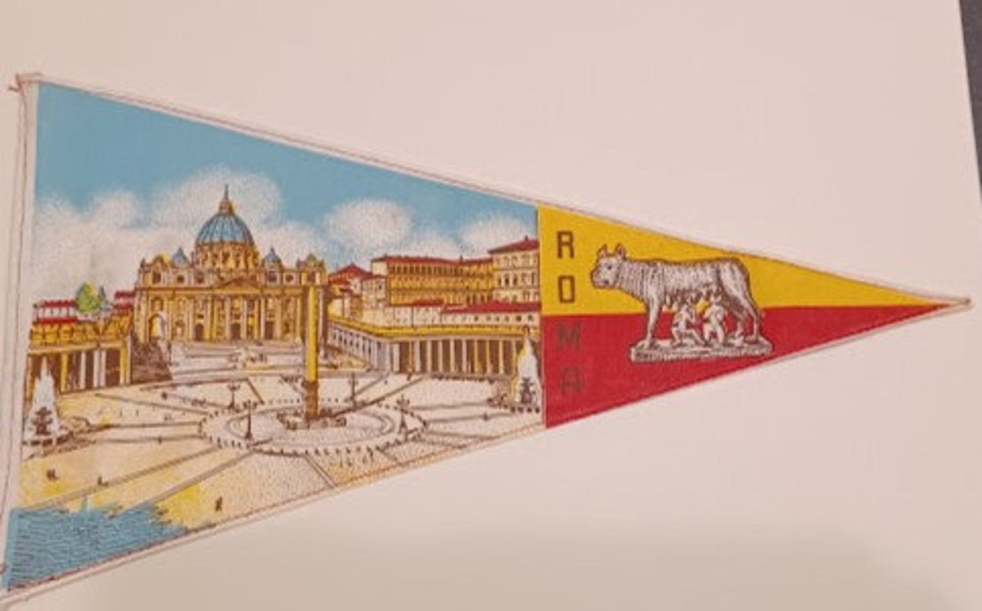 1950s Roma Mini-pennant St. Peter's Square Piazza San Pietro Basilica ...