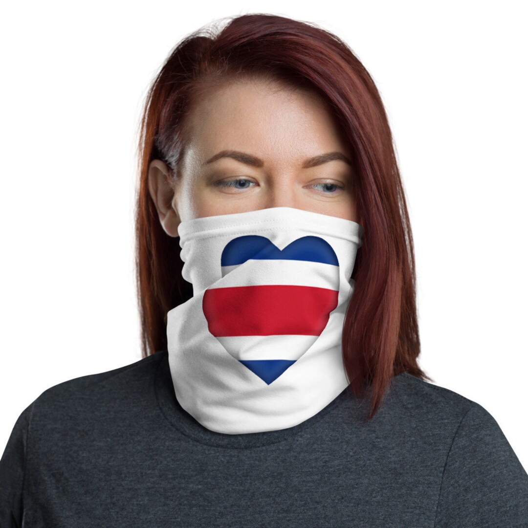 Neck Gaiter: COSTA RICA Heart Custom Face Mask. Protection With Style ...