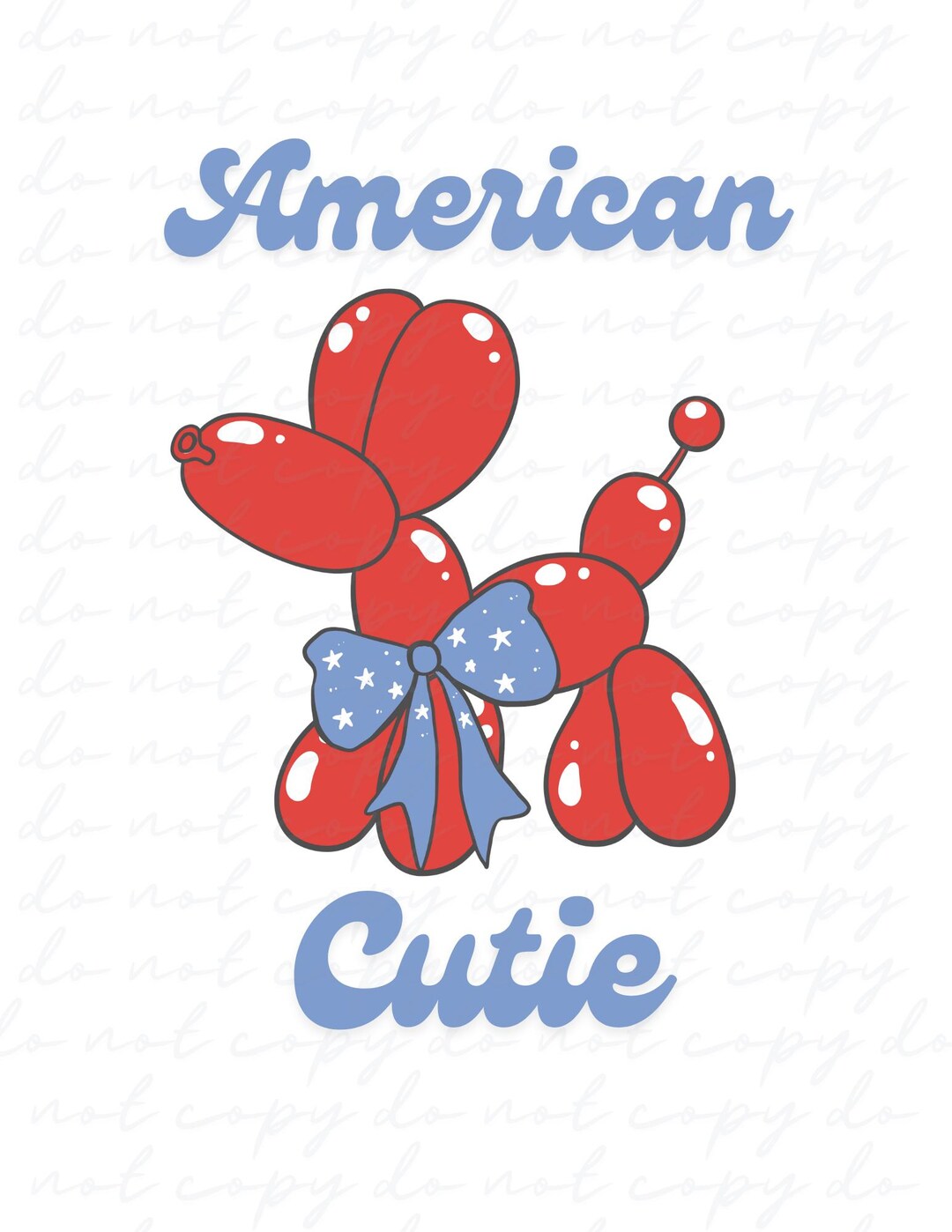 Red Balloon Dog Fourth of July Png Unisex Digital Download Sublimation ...