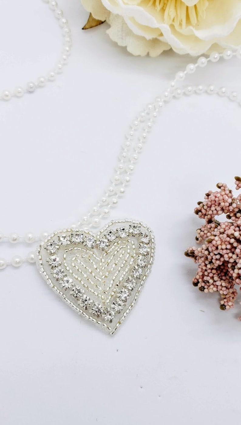 Small Rhinestone Heart Heart Applique Valentine's Day - Etsy