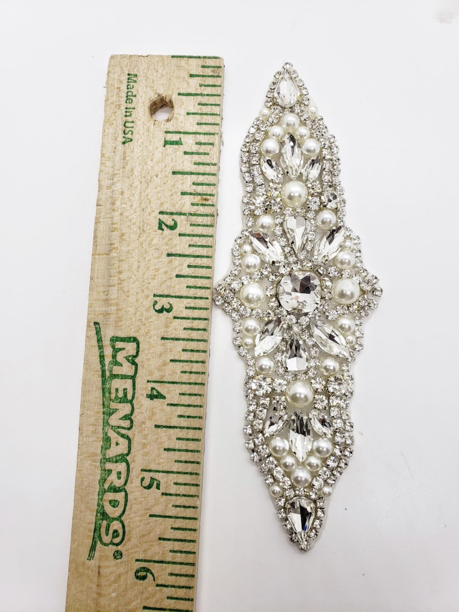 Princess Pearl Rhinestone Applique Wedding Belt Applique - Etsy