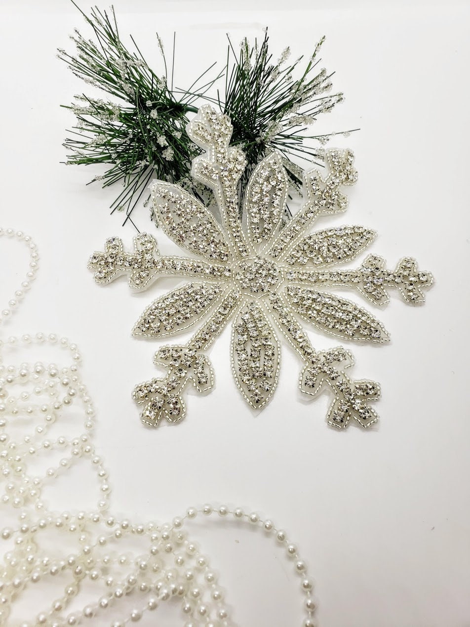 Rhinestone Snowflake Snowflake Applique Snowflake Patch - Etsy
