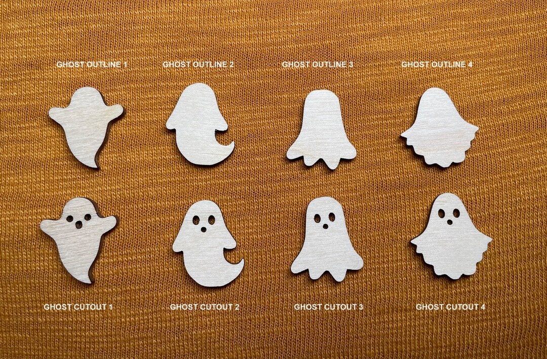 Ghost Laser Cut Unfinished Wood Shape DIY - 1 to 6 Inches Available ...