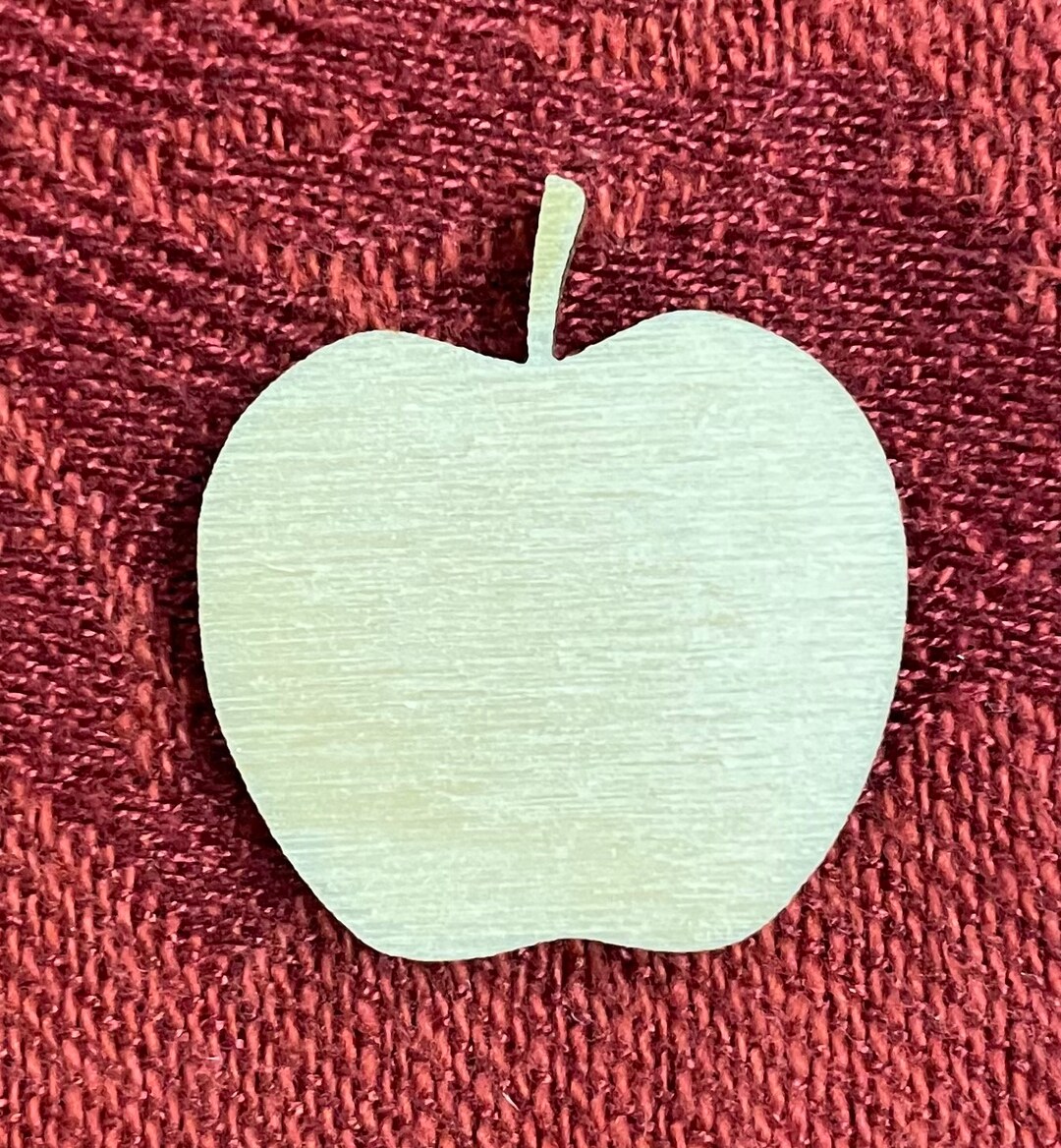 Apple Laser Cut Unfinished Wood Shape DIY - 1 to 6 Inches Available ...
