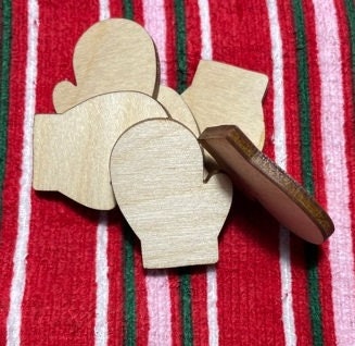 Mitten Cutout Laser Cut Unfinished Wood Shape DIY - 1 to 6 Inches ...