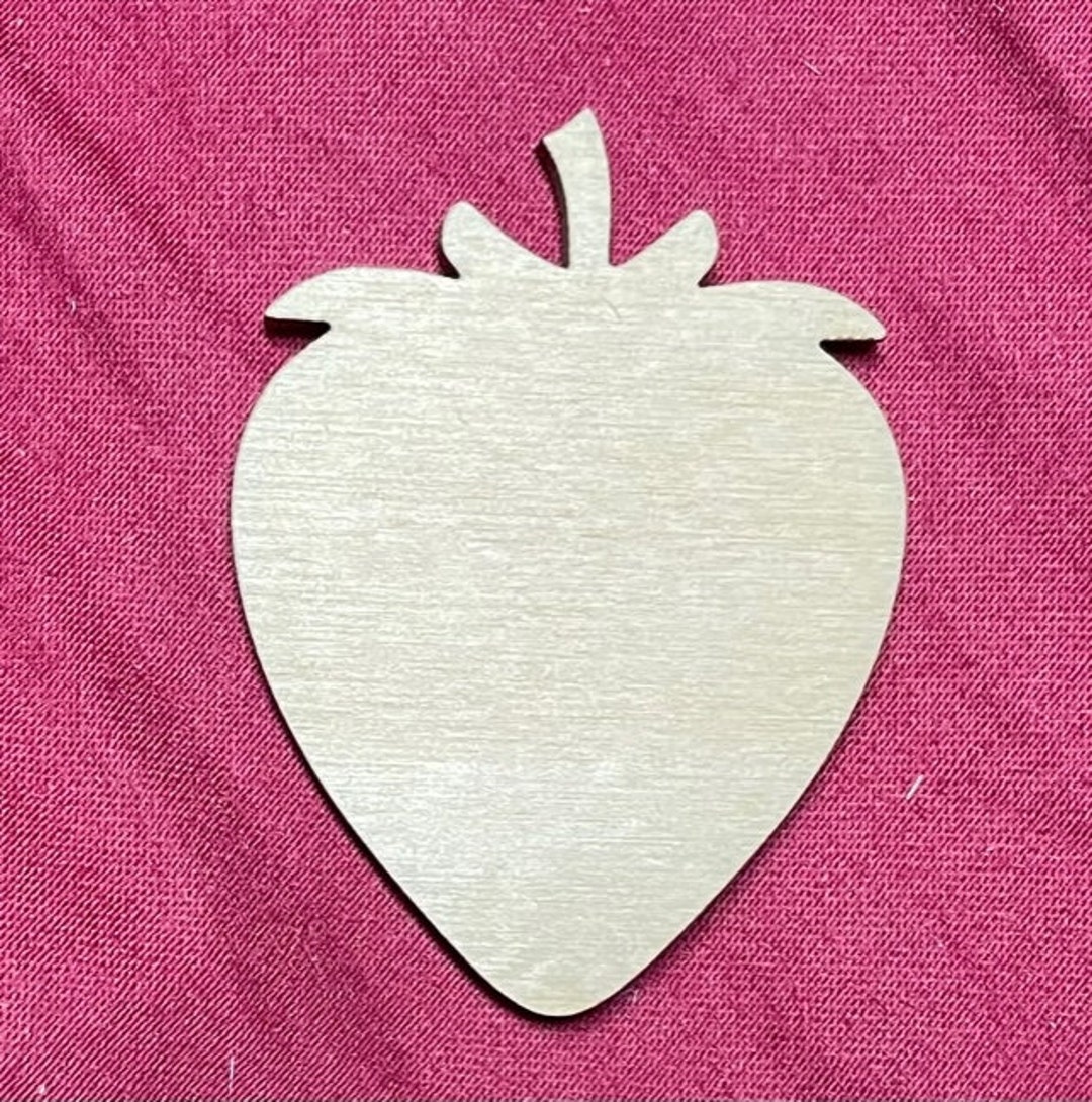 Strawberry Cutout Laser Cut Unfinished Wood Shape DIY - 1 to 6 Inches ...